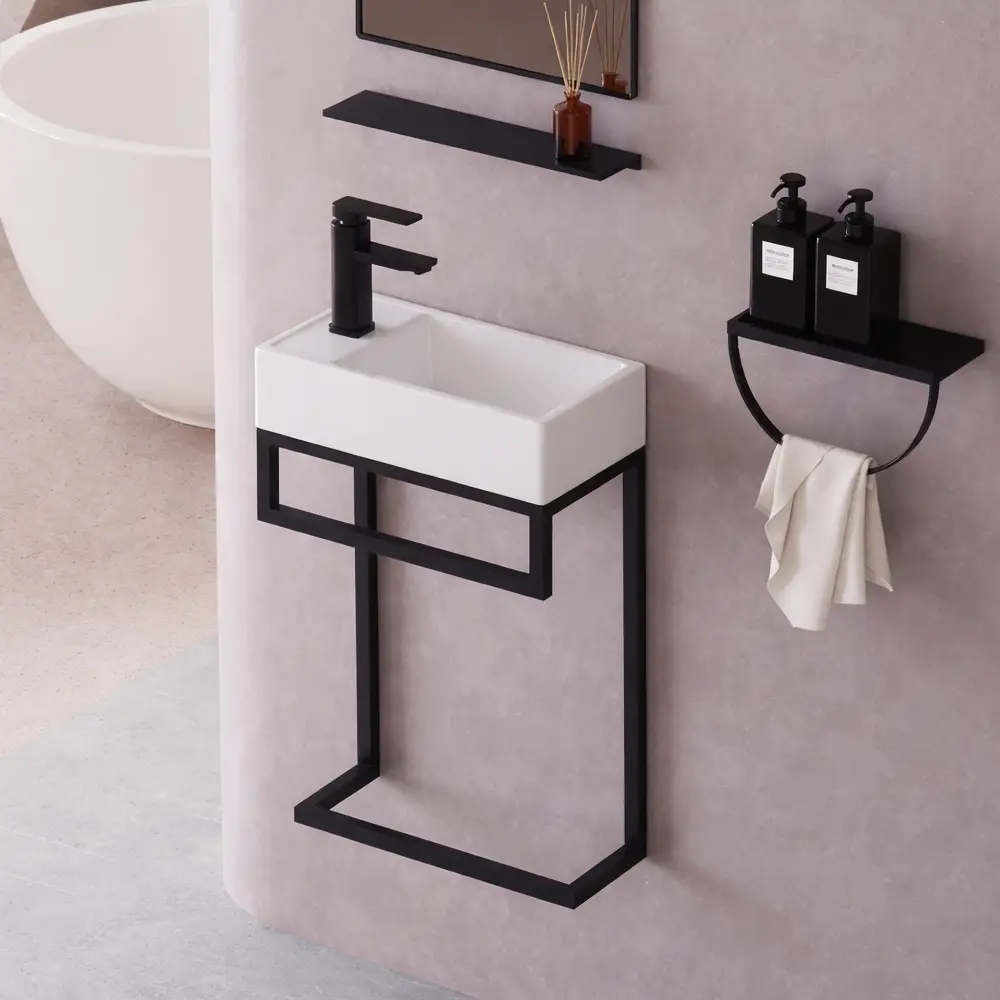 Lavoar ceramic cu suport Alfa 410x220x400 mm - alb LUCH029 - Magazin ...