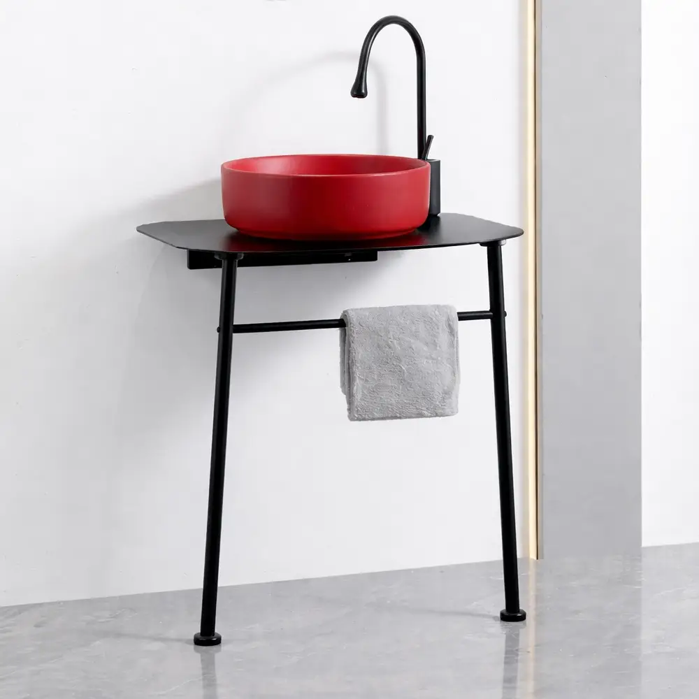 Lavoar ceramic cu suport Infinity 600x470x900 mm - rosu mat H035 ...