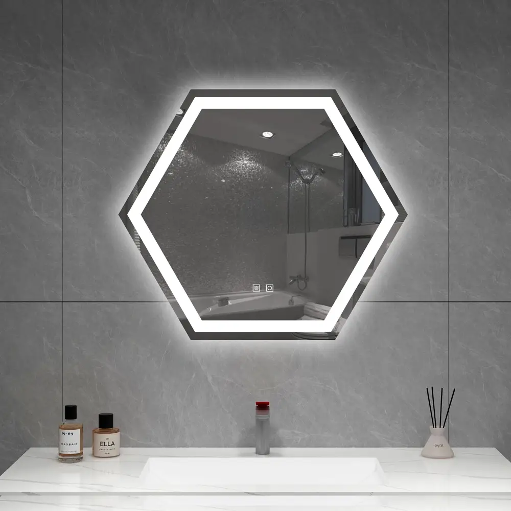 Oglinda LED Zinara 75 x 65 cm touch, functie dezaburire DH-L2205 ...